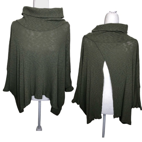 FP Beach | Sweaters | Fp Beach World Traveler Olive Green Ribbed Split ...